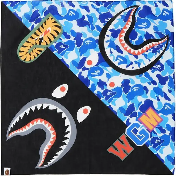 BAPE Abc Shark Bandana - Blue