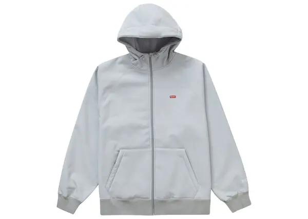 Supreme Windstopper Zip Up Hooded Sweatshirt - Light Grey