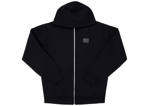 Supreme Zip Up Hooded Sweatshirt - Black