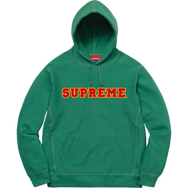 Supreme Cord Collegiate Logo Hooded Sweatshirt - Light Pine