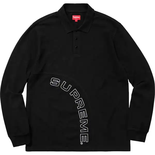 Supreme Corner Arc L/S Polo Black Sサイズ Supreme Corner Arc Long Sleeve Polo Shirt - Black | Editorialist