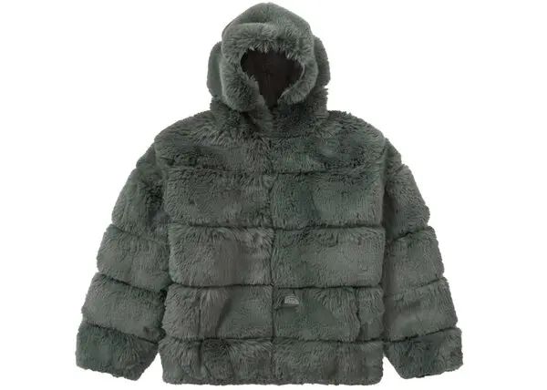 Supreme Faux Fur Hooded Jacket - Green