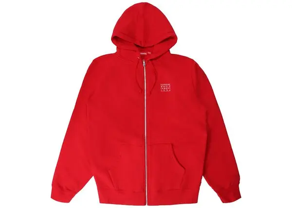 Supreme World Famous Zip Up Hooded Sweatshirt - Red