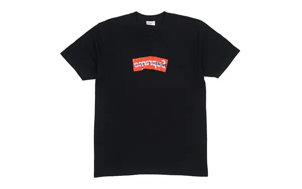 Supreme Comme Des Garcons Shirt Box Logo Tee - Black