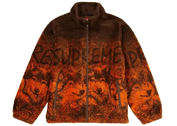 Supreme Wolf Fleece Jacket - Brown