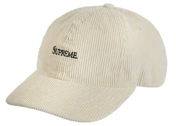 Supreme Corduroy 6-panel Cap - White