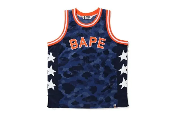BAPE Camo Basketball Tank Top - Navy Blue