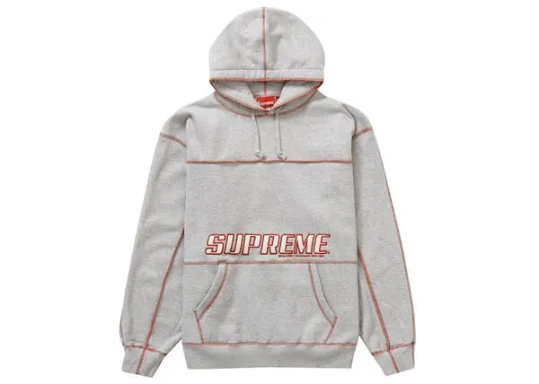 Supreme Coverstitch Hooded Sweatshirt - Heather Grey