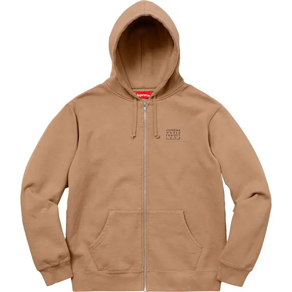 Supreme Zip Up Hooded Sweatshirt - Light Brown