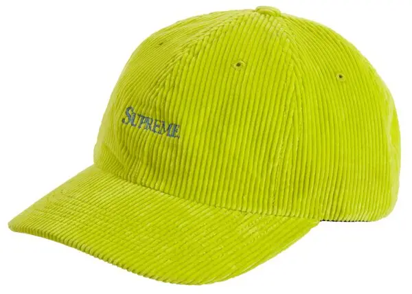 Supreme Corduroy 6-panel Cap - Neon Yellow