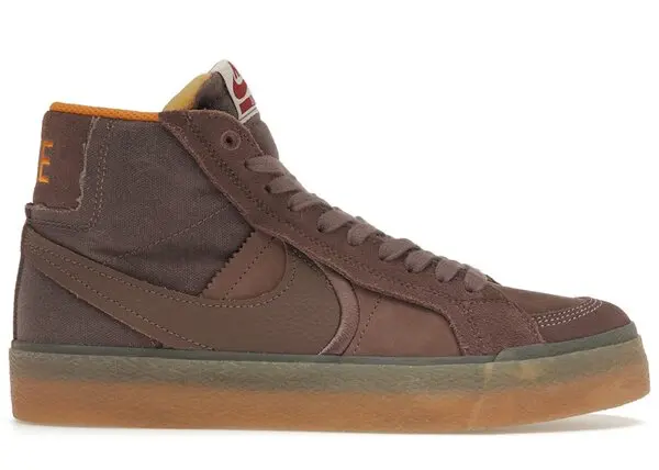 Nike Zoom Blazer Mid Prm Plus Gum Sneakers - Plum Eclipse/kumquat