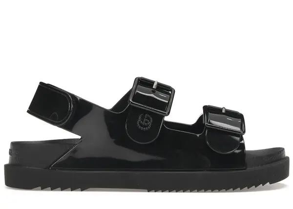 Gucci Mini Double G Rubber Sandal - Black