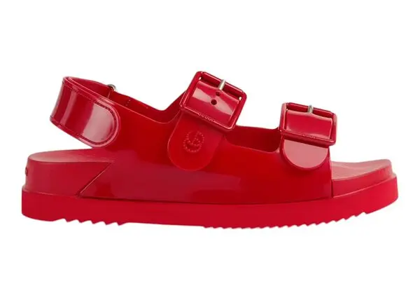 Gucci Mini Double G Rubber Sandals - Red