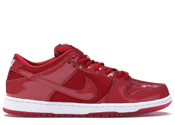 Nike Dunk Low Patent Leather Sneakers - Varsity Red/white