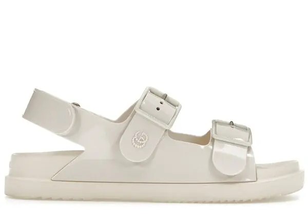 Gucci Mini Double G Rubber Sandal - Off White