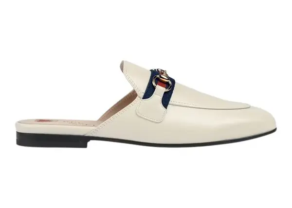 Gucci Princetown Leather Slipper - White/blue/red