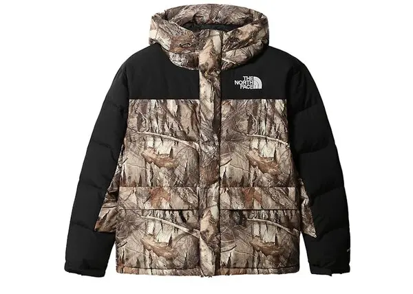 The North Face Himalayan Goose Down Jacket - Kelp Tan Forest Floor Print