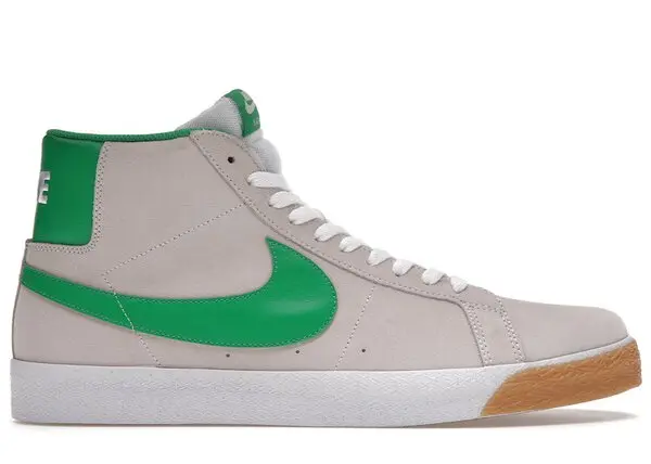 Nike Sb Zoom Blazer Mid High-top Sneakers - Summit White/lucky Green