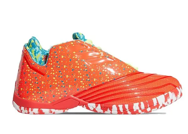 Adidas T-mac 2.0 Restomod Evo Paint Splatter Sneakers - Vivid Red/solar Yellow