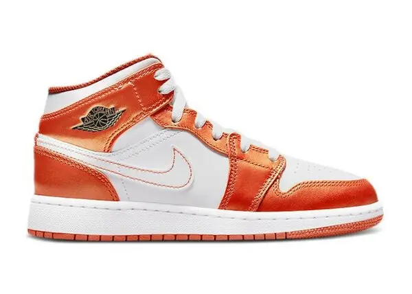 JORDAN 1 Mid Se Metallic Sneakers - Electro Orange/black/white