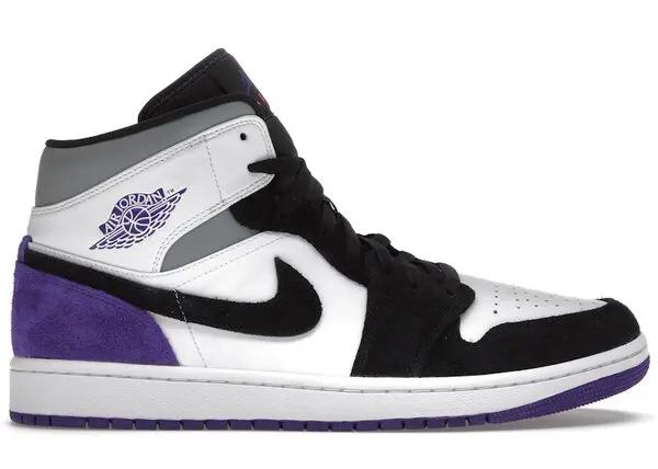 JORDAN Air 1 Mid Se Sneakers - White/black/light Solar Flare Heather
