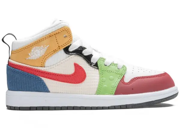 JORDAN 1 Mid Se Sneakers - White/black/pearl White