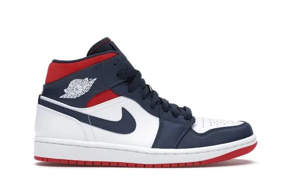 JORDAN 1 Mid Se Usa Sneakers - White/varsity Red/midnight Navy Blue
