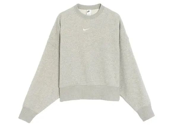 Nike Phoenix Fleece Oversized Crew Sweatshirt - Dark Grey Heather/sail
