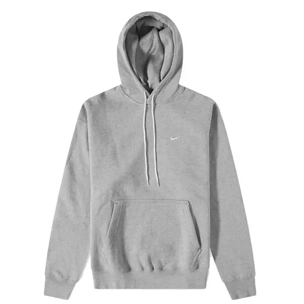 Nike Nikelab Solo Swoosh Fleece Hoodie - Dark Gray Heather