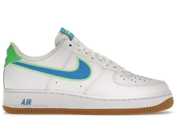Nike Air Force 1 Low Photo Blue Gum Sneakers - White/poison Green/gum Light Brown
