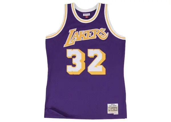 Mitchell & Ness Los Angeles Lakers Road 1984-85 Magic Johnson Swingman Jersey - Purple