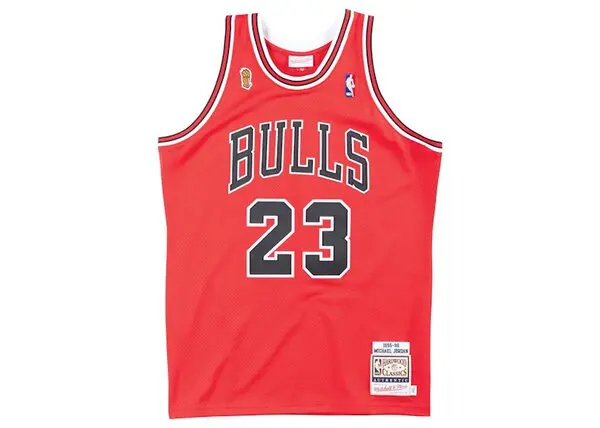 Mitchell & Ness Chicago Bulls 1995-96 Michael Jordan Authentic Jersey - Scarelet Red