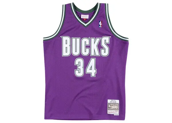 Mitchell & Ness Milwaukee Bucks Road 2000-01 Ray Allen Swingman Jersey - Purple