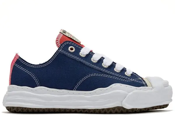 Mihara Yasuhiro Hank Og Sole Canvas Low Sneakers - Navy Blue/white