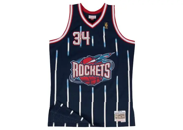 Mitchell & Ness Hakeem Olajuwon 1996-97 Houston Rockets Swingman Jersey - Navy Blue