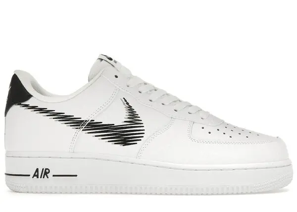 Nike Air Force 1 Low Zig Zag Sneakers - White/light Smoke Grey/black