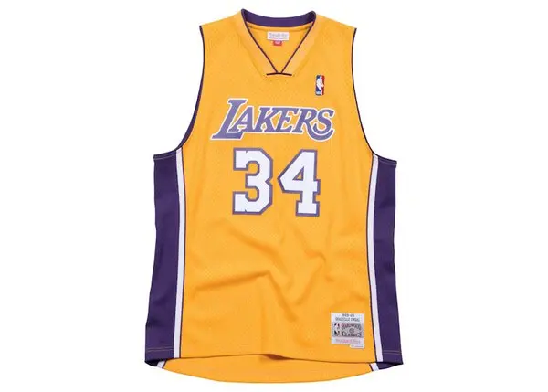 Mitchell & Ness Los Angeles Lakers 1999-00 Shaquille O'neal Swingman Jersey - Light Gold
