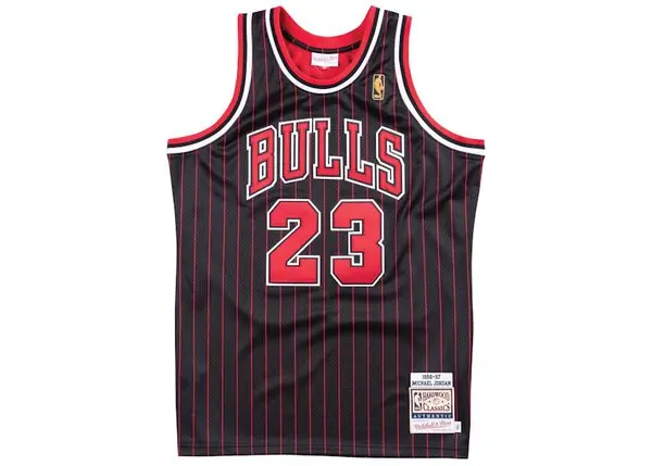 Mitchell & Ness Michael Jordan 1996-97 Chicago Bulls Alternate Authentic Nba Jersey - Black/red/white