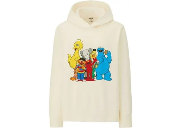 KAWS X Uniqlo X Sesame Street Group #2 Hoodie - Natural