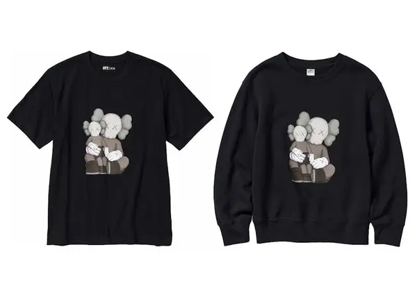 KAWS X Uniqlo Ut Short Sleeve T-shirt & Sweat-shirt Set - Black