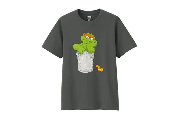 KAWS X Uniqlo X Sesame Street Oscar The Grouch Tee Shirt