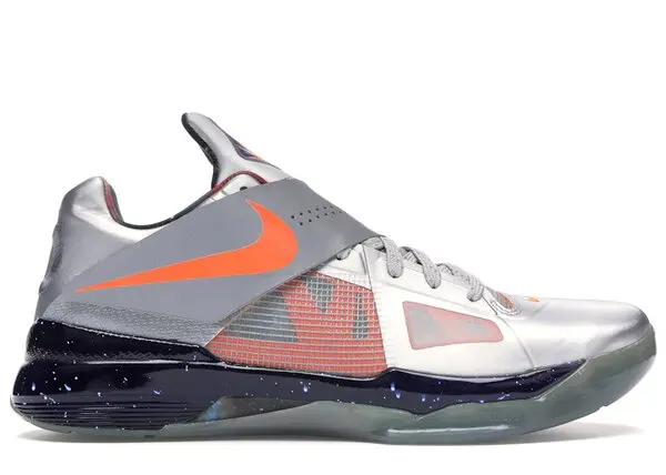 Nike Kd 4 Galaxy As Sneakers - Metallic Silver/total Orange/dark Grey