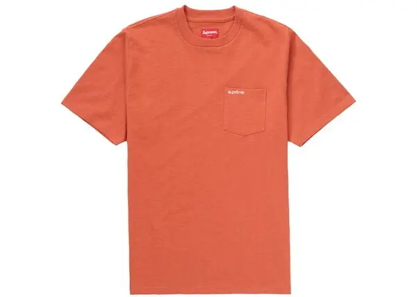 Supreme Short Sleeve Pocket Tee Shirt - Rust