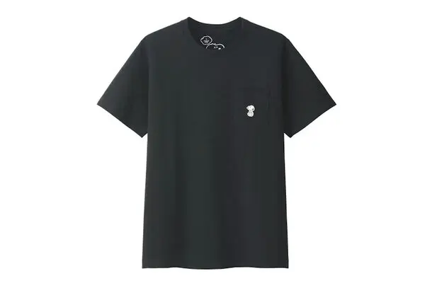 KAWS X Uniqlo X Peanuts Snoopy Pocket Tee Shirt - Black