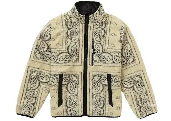 Supreme Reversible Bandana Fleece Jacket - Tan