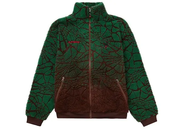 Supreme Spyder Web Polar Fleece Jacket - Brown