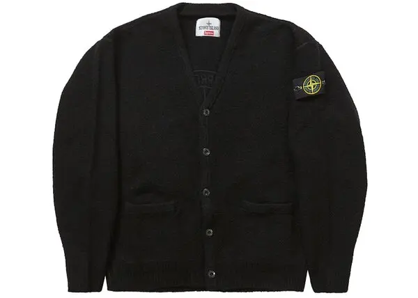 Supreme Stone Island Bouclé Cardigan - Black