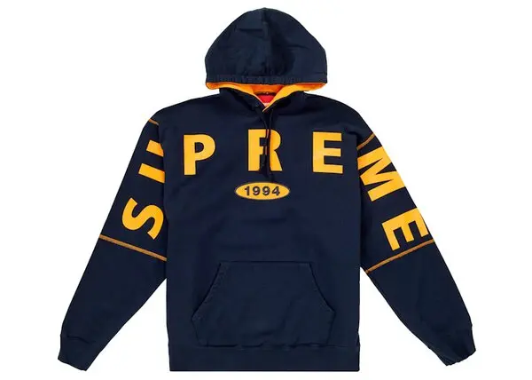 Supreme Spread Logo Hooded Sweatshirt - Navy Blue