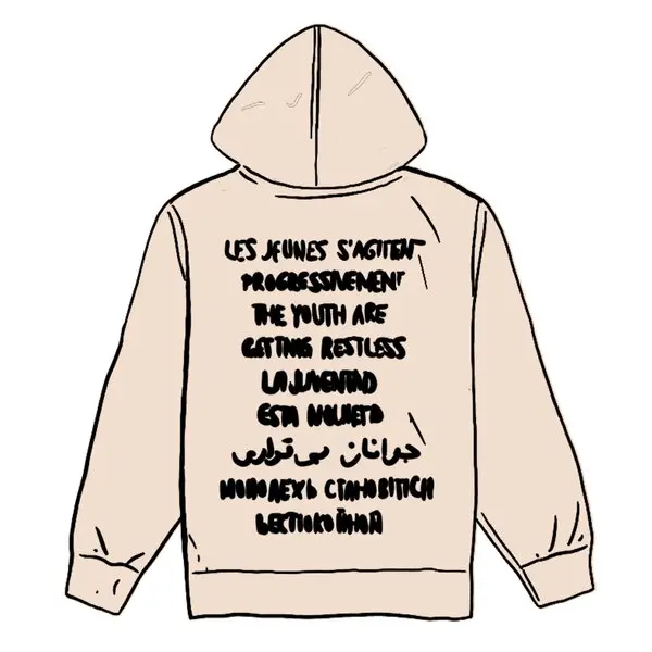 Supreme Restless Youth Hooded Sweatshirt - Natural