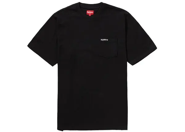 Supreme Short Sleeve Pocket Tee Shirt - Black